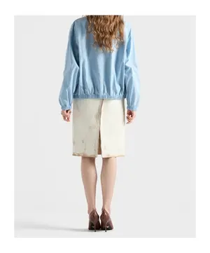 Prada Zip-up Long-sleeve Jacket - Interstellar Blue