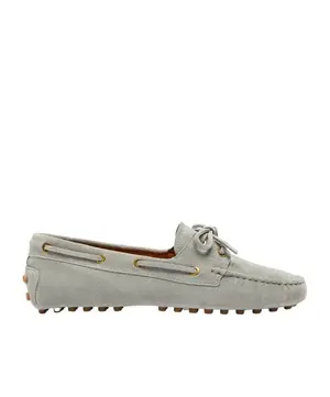 TOD'S Tod's Suede Loafers With Studded Sole Gray