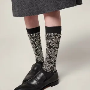 Miu Miu Embellished Ribbed Socks