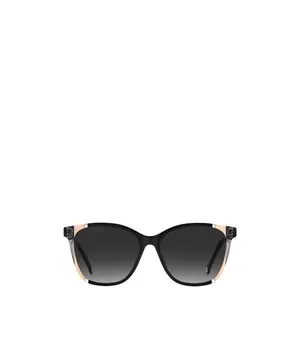 Carolina Herrera Square Frame Sunglasses With Logo Detail - Black
