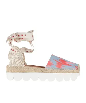 Marni Multicolor Woven Platform Shoes - Nude