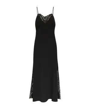 Chloé Lace-trimmed Silk Midi Dress