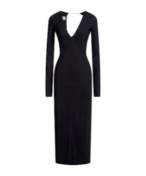 MAISON MARGIELA Long Sleeve Plunge Neck Fitted Dress With Cutout Detail
