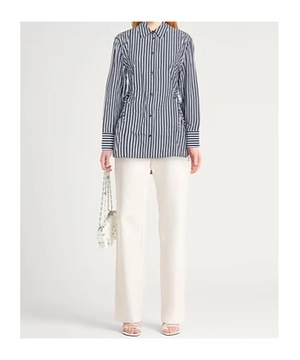 GANNI Striped Poplin Shirt