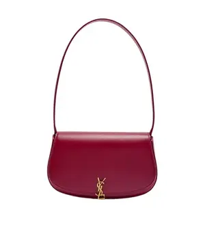 Saint Laurent Demi Lune Leather Shoulder Bag - Red