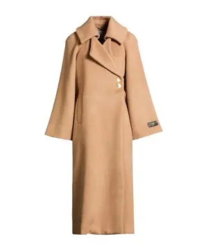 GANNI Belted Long Sleeve Coat - Nude