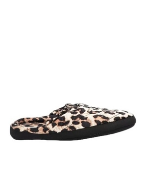 GANNI Leopard Print Satin Slides - Black