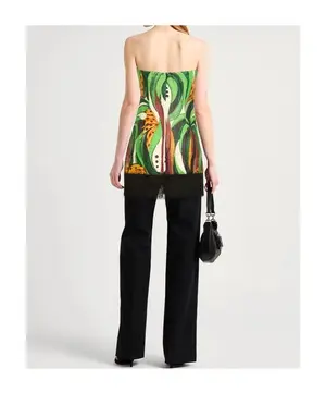 Farm Rio Sleeveless Floral Print Top With Tassel Trim