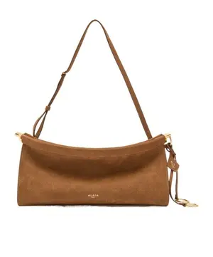 Alaïa East West Medium Nubuck Shoulder Bag - Brown