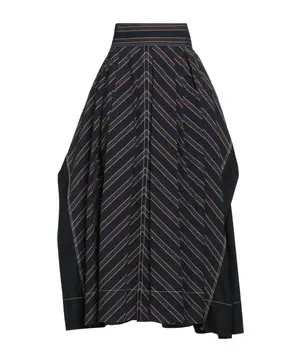Tory Burch Striped Pleated Maxi Skirt