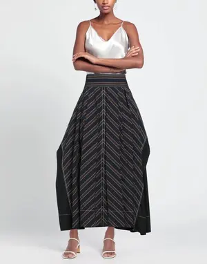 Tory Burch Striped Pleated Maxi Skirt