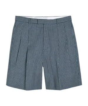 Givenchy Checked Cotton Shorts - Blue