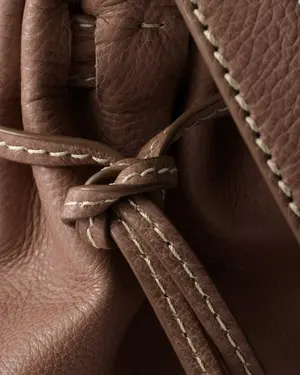 Prada Karin Medium Antiqued Leather Tote Bag - Maroon