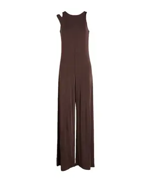 MAXCO. Minimalist Solid Color Sleeveless Stretch Jumpsuit - Black