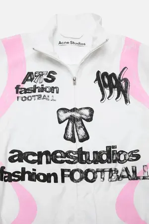 Acne Studios High Neck Technical Jacket With Logo Print
