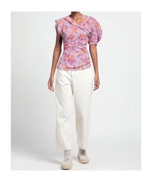 Isabel Marant Étoile Floral Print V-neck Crepe Top - Purple