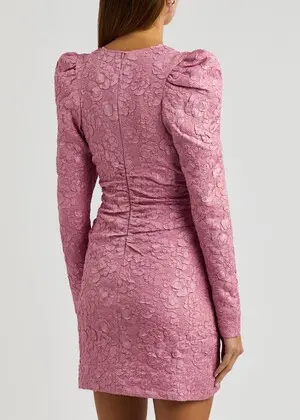 GANNI Floral-jacquard Mini Dress