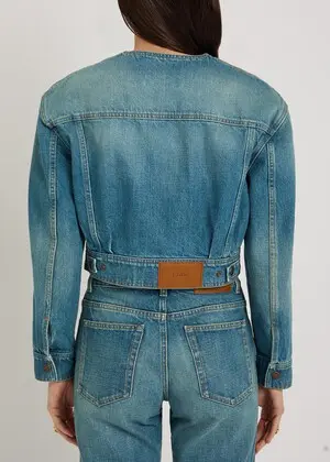 Chloé Cropped Denim Jacket With Press-stud Fastenings