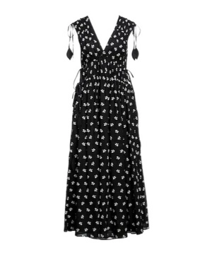 Tory Burch Printed Sleeveless Midi Dress - Black