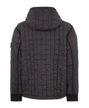 Stone Island Logo Patch Quilted Zip-up Jacket