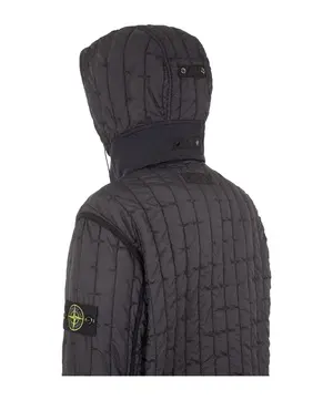 Stone Island Logo Patch Quilted Zip-up Jacket