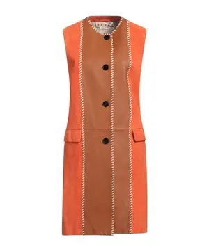 Marni Sleeveless Color-block Suede Coat