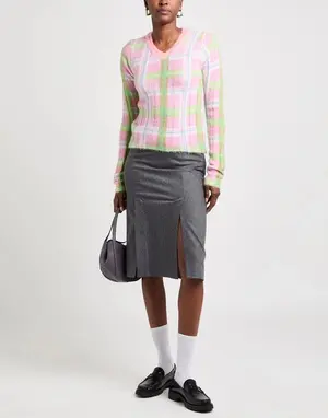 Marni Plaid Lightweight Knit V-neck Sweater