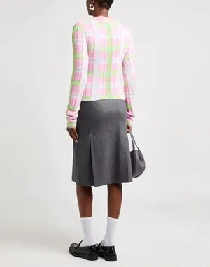Marni Plaid Lightweight Knit V-neck Sweater