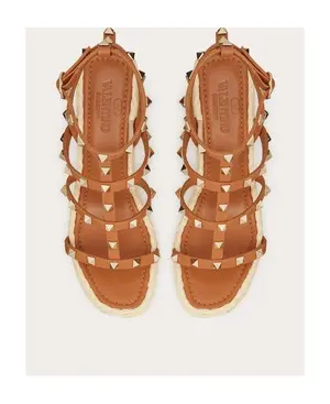 Valentino Garavani Rockstud Open Toe Wedge Espadrilles