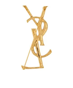 Saint Laurent Sculpted Metal Brooch