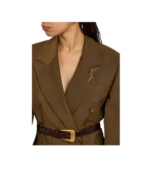 Saint Laurent Sculpted Metal Brooch
