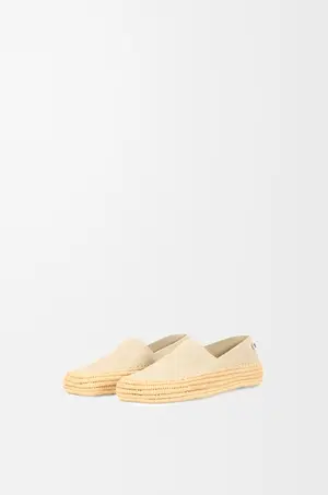 Loewe Suede And Raffia Rio Slipper - Nude