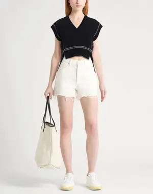 Marni Two-tone Wool Knit V-neck Sleeveless Top
