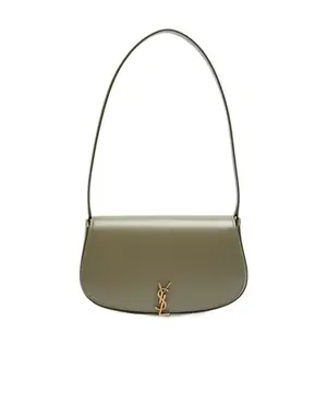 Saint Laurent Demi Lune Leather Shoulder Bag - Green