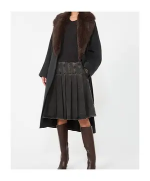 Max Mara Midi Wrap Coat With Removable Collar