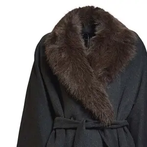 Max Mara Midi Wrap Coat With Removable Collar