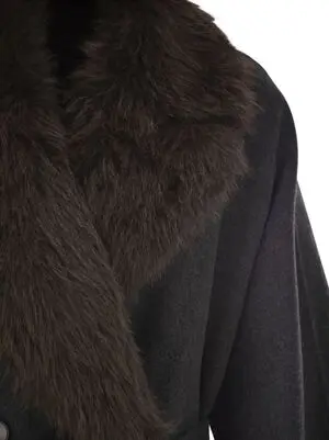Max Mara Midi Wrap Coat With Removable Collar