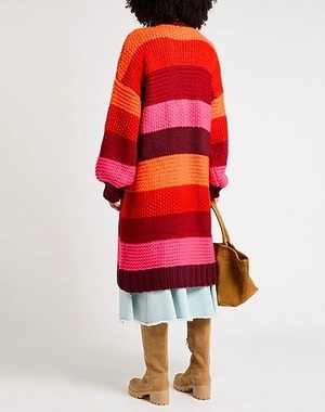 Farm Rio Striped Thick Knitted Sweater