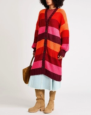 Farm Rio Striped Thick Knitted Sweater