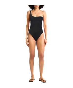 Max Mara One-shoulder One-piece Swimsuit With Logo Detail