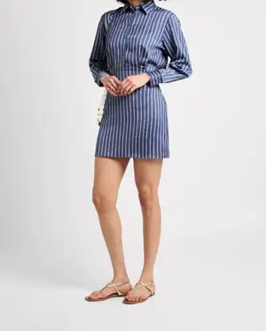 MAXCO. Max&co. Striped Satin Shirt Dress