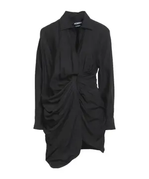 Jacquemus Long Sleeve Gathered Midi Dress