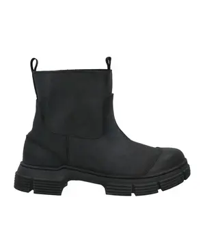 GANNI Solid Color Rubber Rain Boots - Black