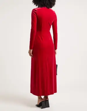 GANNI Gathered Flared Dress