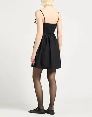 GANNI Sleeveless Square Neck Flared Dress