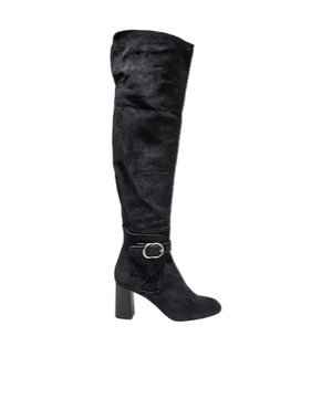 Chloé Faux Suede Over The Knee Boots With Buckle Detail