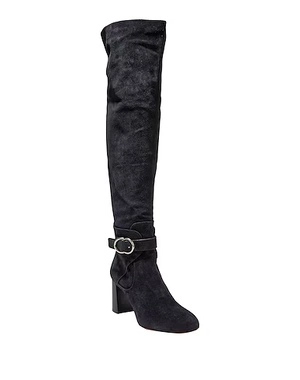 Chloé Faux Suede Over The Knee Boots With Buckle Detail