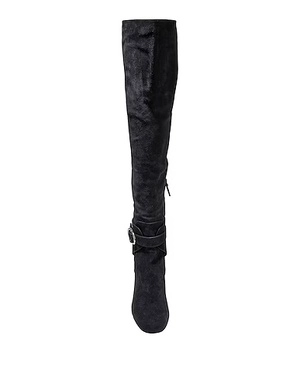 Chloé Faux Suede Over The Knee Boots With Buckle Detail