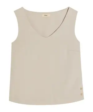 Herno V-neck Satin-crepe Top - Nude