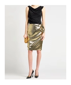 Saint Laurent Polka Dot Midi Skirt